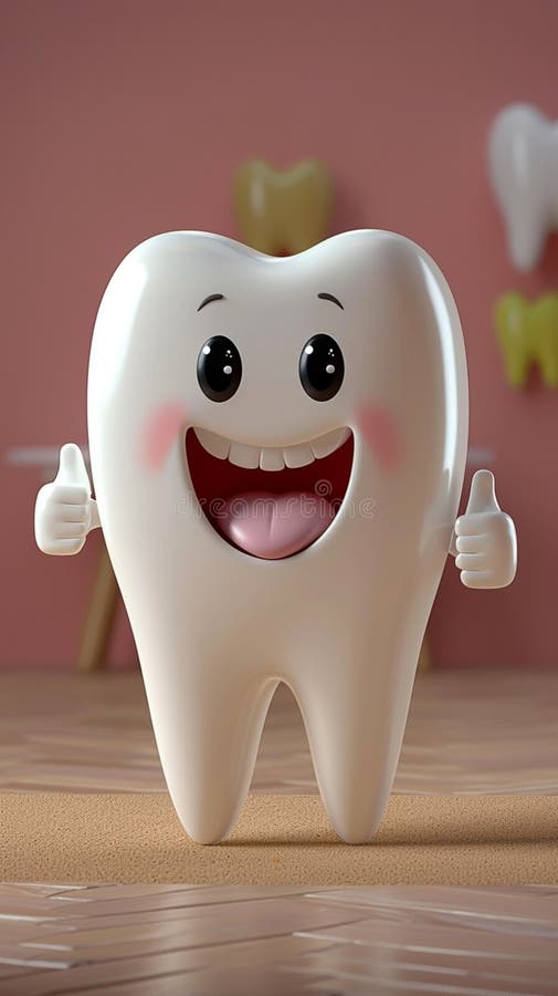 Friendly Tooth Character Shows Approval with Thumbs Up, 3D Stock ...