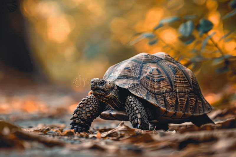 A Friendly Tortoise Plodding Along at Its Own Pace AI Generated Stock ...