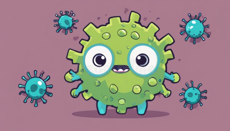 Friendly Virus - a Cute Take on Health Education Stock Illustration ...