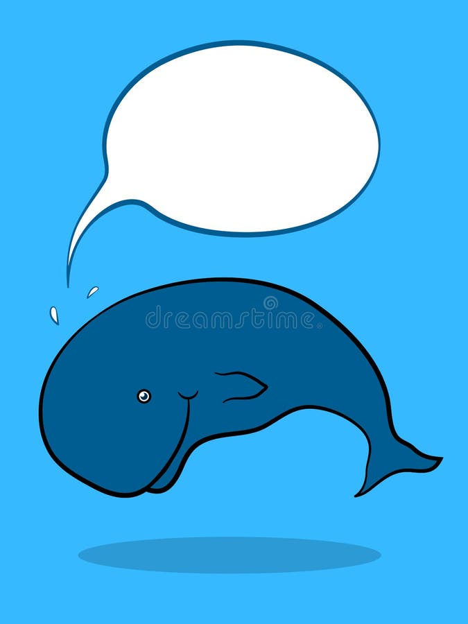 Friendly Whale with Speech Bubble Stock Vector - Illustration of blank ...