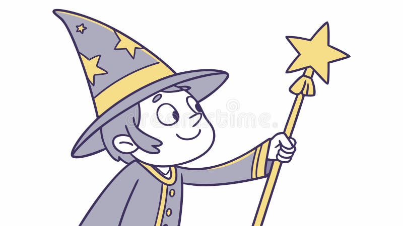 Friendly Wizard Character, Magical Powers, Enchanted Realm, Vector ...