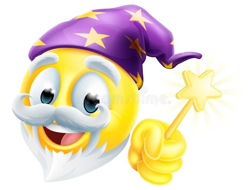 Wizard Emoticon Face Emoji Cartoon Icon Stock Vector - Illustration of ...