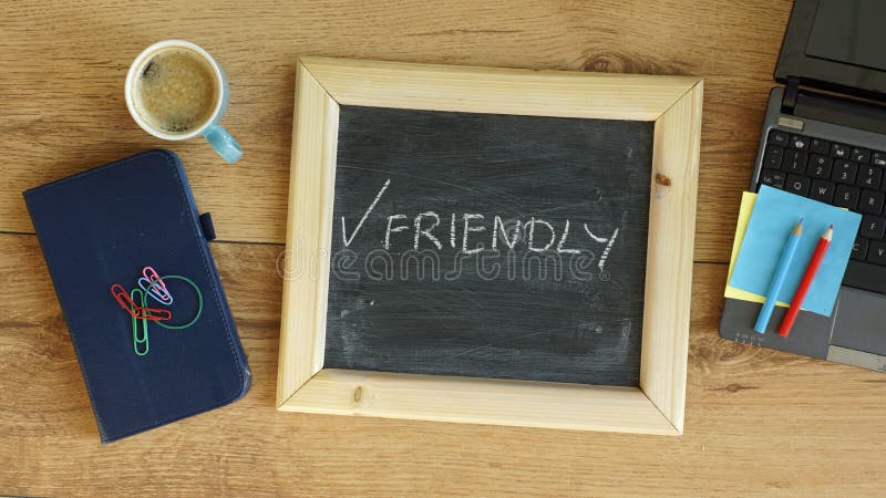 Friendly written stock photo. Image of positive, chalk - 51666322