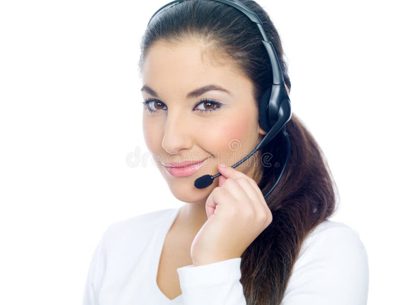 Friendly Young Call Center Operator Stock Image - Image of beautiful ...