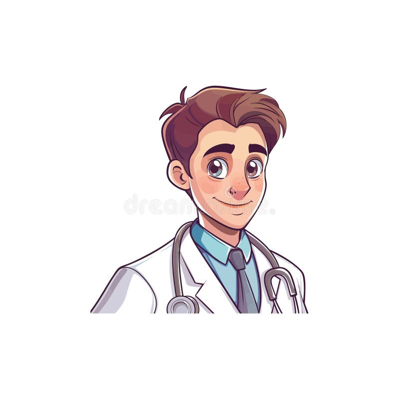 Friendly Young Doctor Cartoon Character. Vector Illustration Design ...