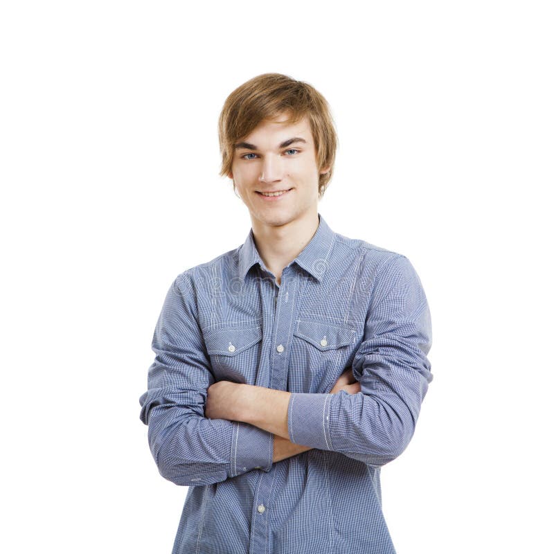 Friendly young man stock image. Image of casual, folded - 23323451