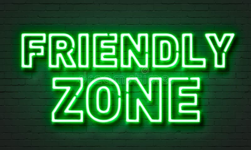 Safe Zone Neon Sign on Brick Wall Background. Stock Illustration ...