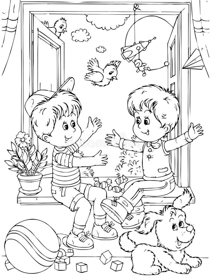 Children-coloring book stock vector. Illustration of friend - 31866030