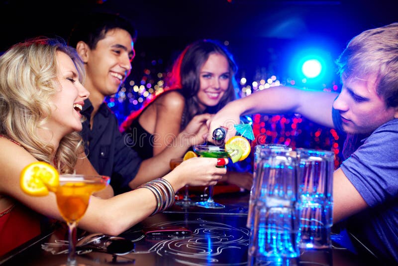 Friends in bar stock image. Image of expression, celebration - 25941605