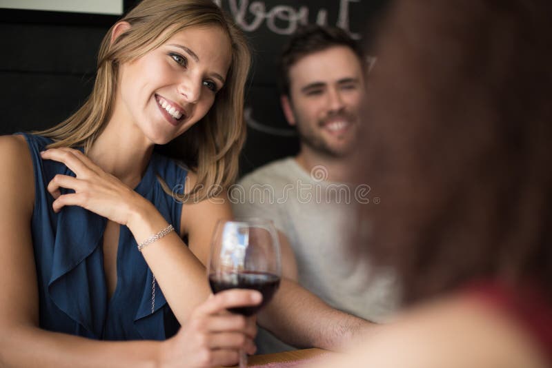 Friends in bar stock image. Image of multi, female, laughing - 56984361