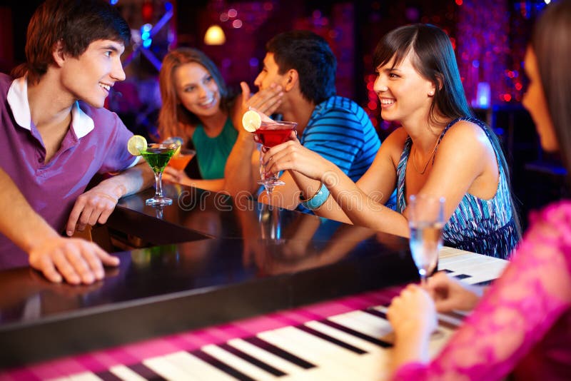 Friends in bar stock image. Image of clubber, cocktail - 32046527
