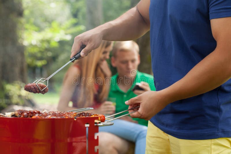 Barbecue with friends stock photo. Image of cooking, shashlik - 72967676