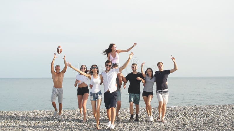 Young Slim Beautiful Male on Beach, Dancing, Summer Vacation, Having ...