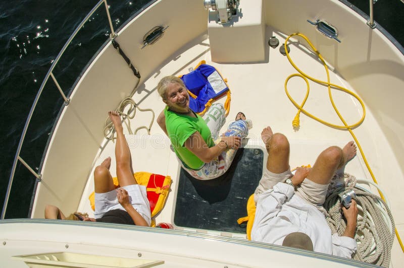 Friends on the Bow stock image. Image of line, boating - 2625889