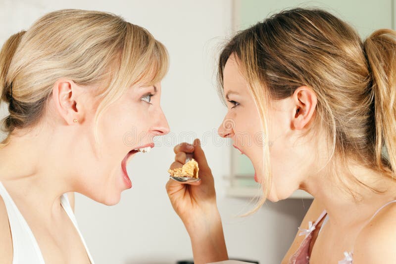 Friends Breakfasting Cereals Stock Photo - Image of cereals, happy ...
