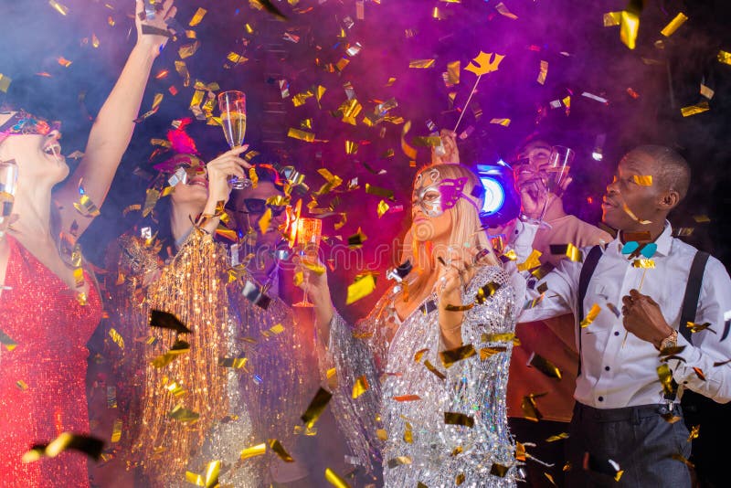 Friends Celebrating with Champagne Stock Image - Image of beauty, group ...