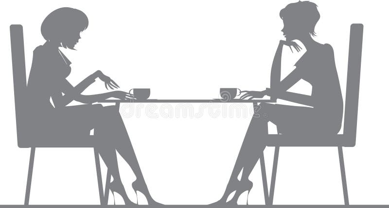 Friends Chatting Over Coffee Stock Vector - Illustration of drawing ...