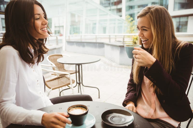 Friends Chatting Over Coffee Stock Image - Image of happy, enjoying ...
