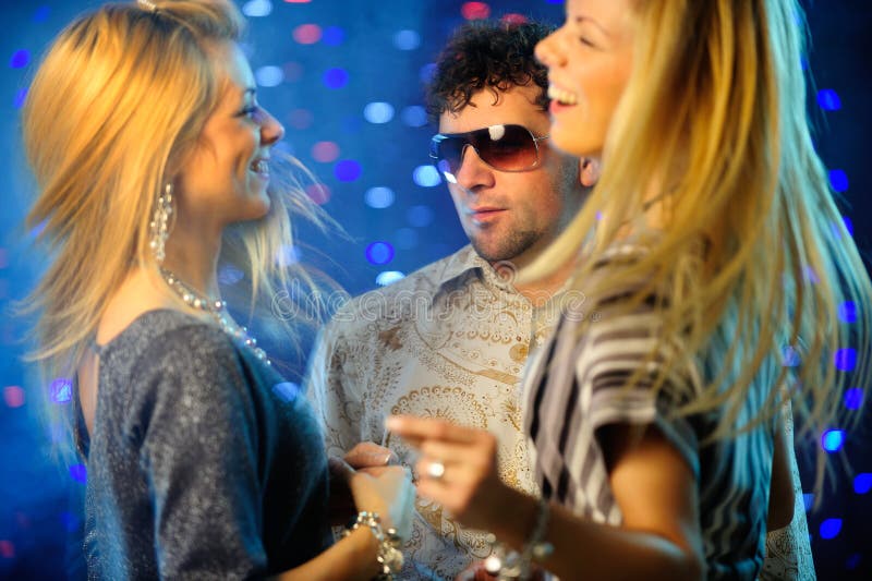Friends clubbing stock image. Image of hair, disco, discotheque - 7055089
