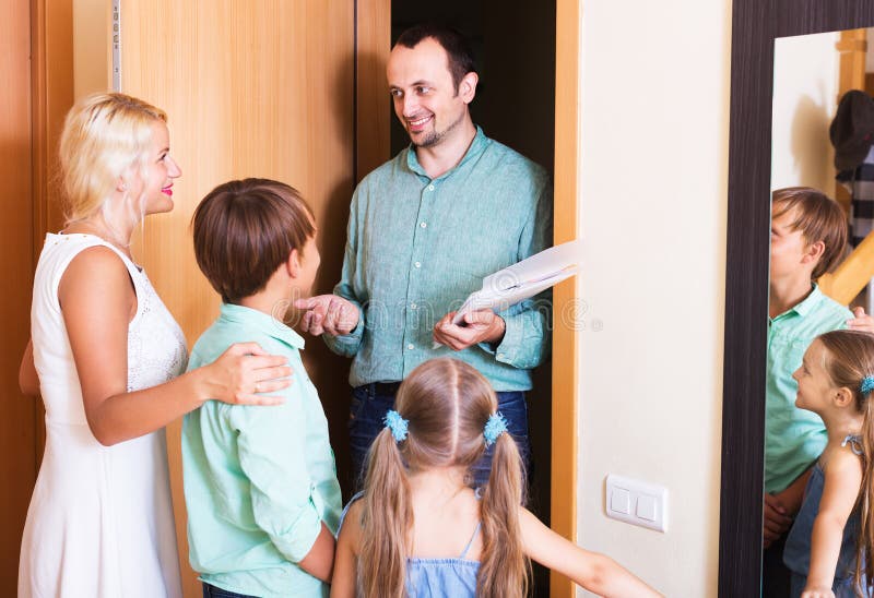 Friends coming with visit stock image. Image of relaxed - 60573699