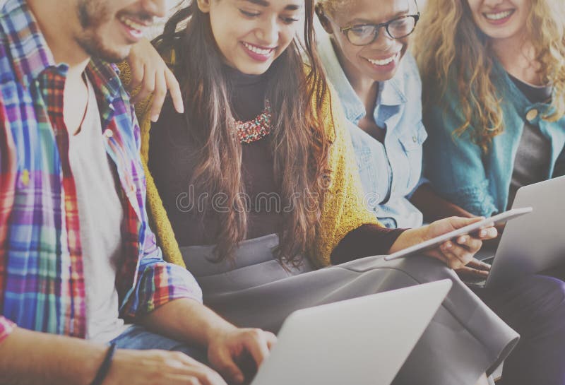 Friends Connection Digital Devices Technology Network Concept Stock ...