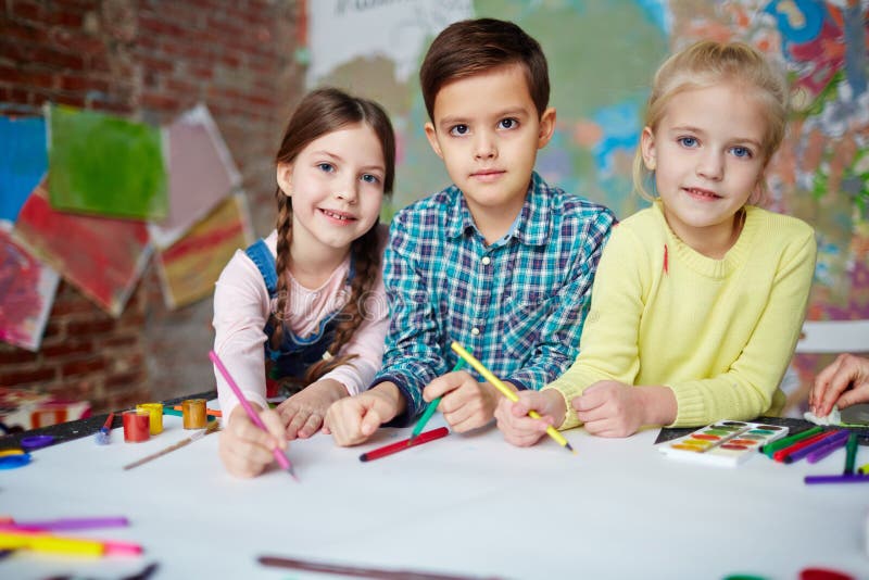 Friends drawing stock photo. Image of artist, preschooler - 85835898