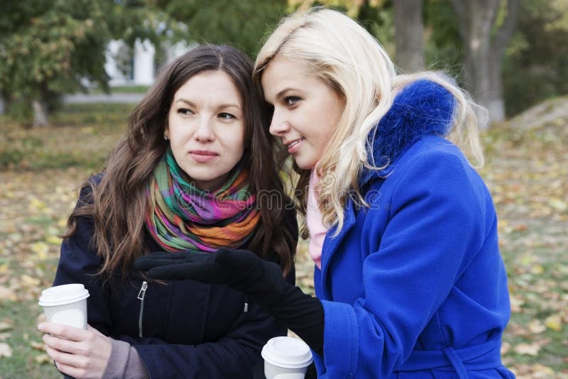 Friends Drink Coffee and Gossip Stock Photo - Image of restaurant ...