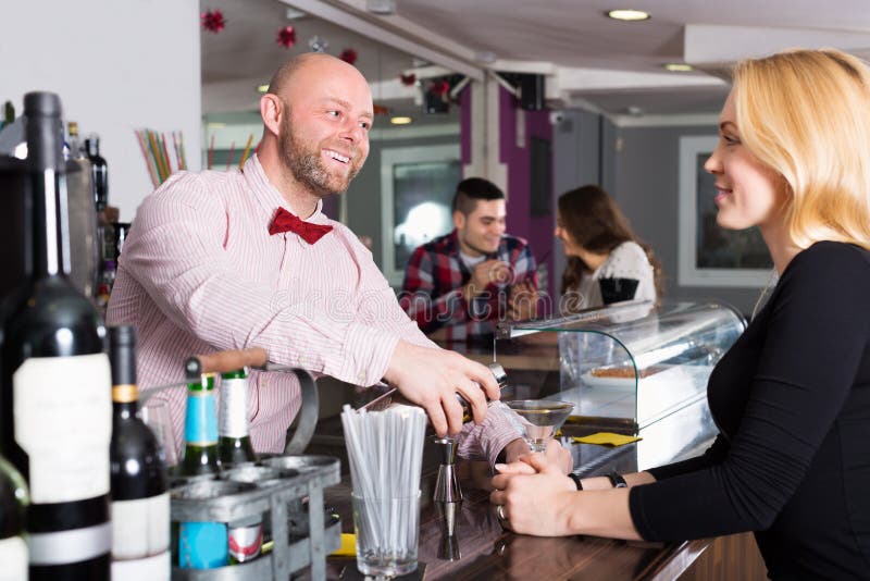 Friends Drinking and Chatting Stock Image - Image of enjoying, counter ...