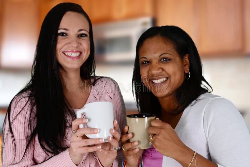 Women Friends Drinking Tea or Coffee at Home Stock Photo - Image of ...