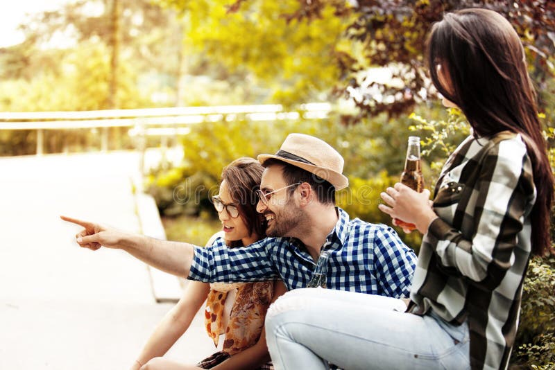 Friends Enjoying Outside stock image. Image of females - 76841069