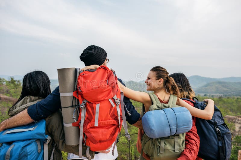 Friends Explore Travelling Outdoors Holiday Concept Stock Photo - Image ...