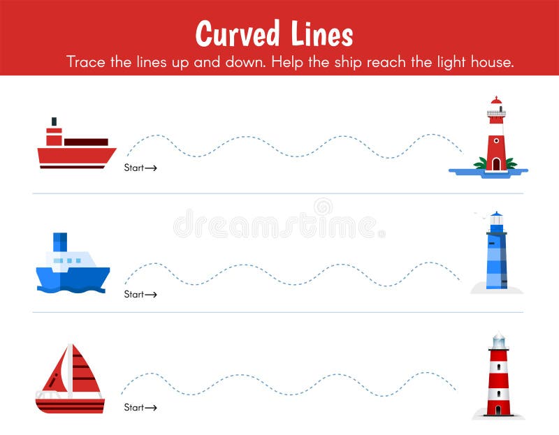 Wavy Lines Kids Practise Stock Illustrations – 2 Wavy Lines Kids ...