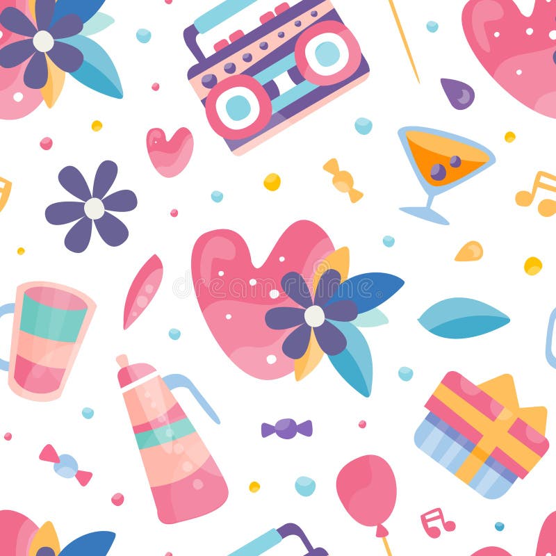 Friendship Seamless Pattern on Yellow Background. Pixel Style Stock ...