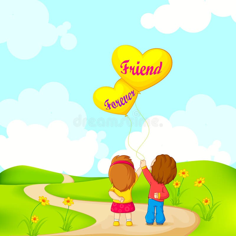 Happy Children. the Best Friends Stock Vector - Illustration of girls ...