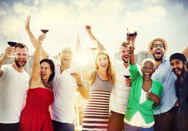 Friends Friendship Celebration Outdoors Party Concept Stock Photo ...