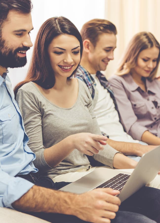 Friends with gadgets stock photo. Image of concept, break - 82313810