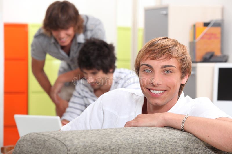 Friends gathered at home stock photo. Image of shades - 31133776