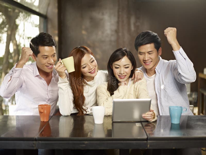 Friends gathering in cafe stock photo. Image of japanese - 36979820