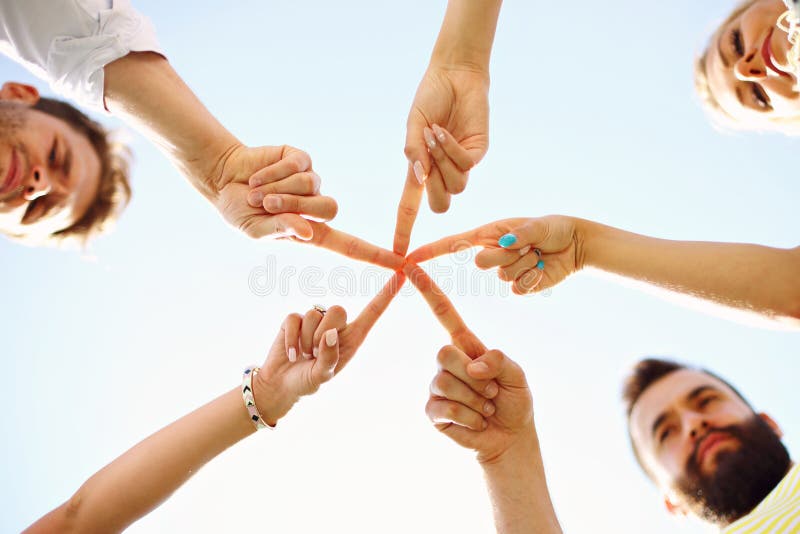 Friends Group Having Fun Together on Grass Stock Photo - Image of park ...