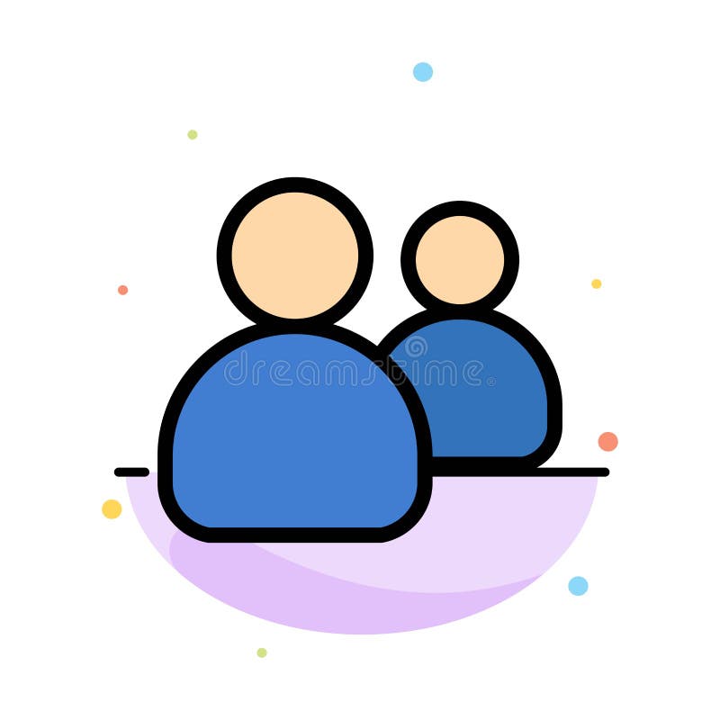 Friends, Group, Users, Team Abstract Flat Color Icon Template Stock ...