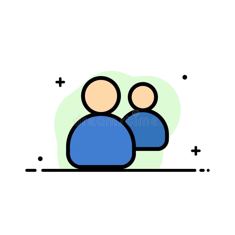 Friends, Group, Users, Team Business Flat Line Filled Icon Vector ...