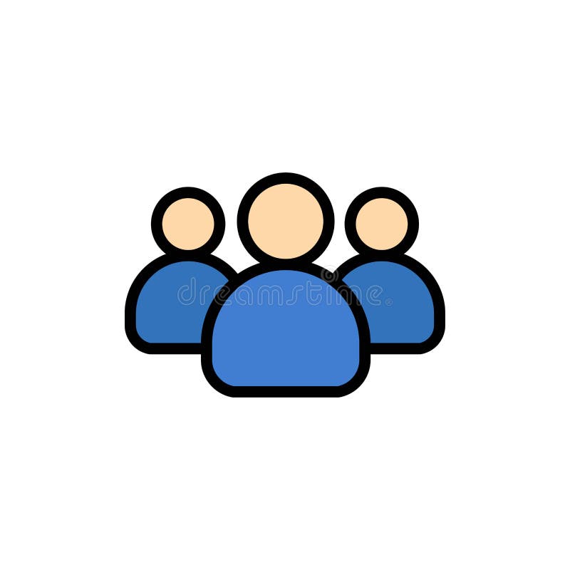 Friends, Group, Users, Team Flat Color Icon. Vector Icon Banner ...