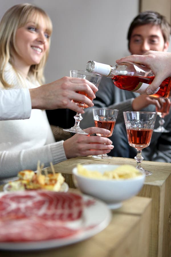 Friends Having Adinner Party Stock Image - Image of relationships ...