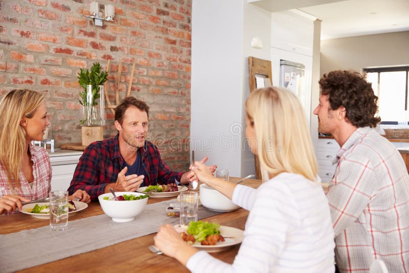 Friends Having a Dinner Party Stock Image - Image of people, relaxation ...