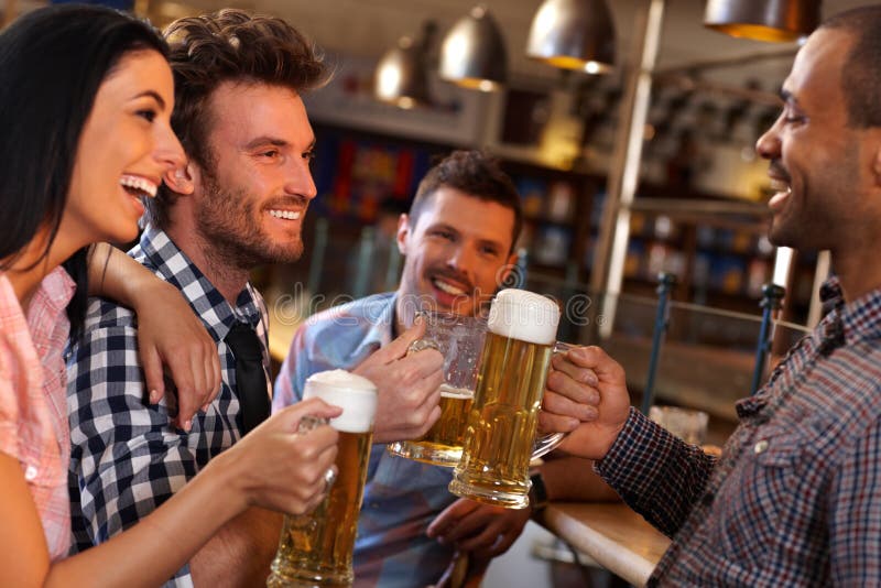 Friends having fun in bar stock image. Image of club - 35453479