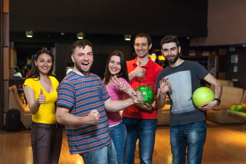 Friends Having Fun in Bowling Stock Image - Image of happiness, people ...
