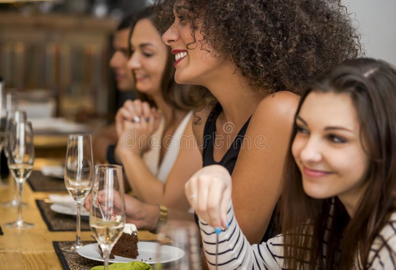 Friends Having Fun at the Restaurant Stock Image - Image of alcohol ...