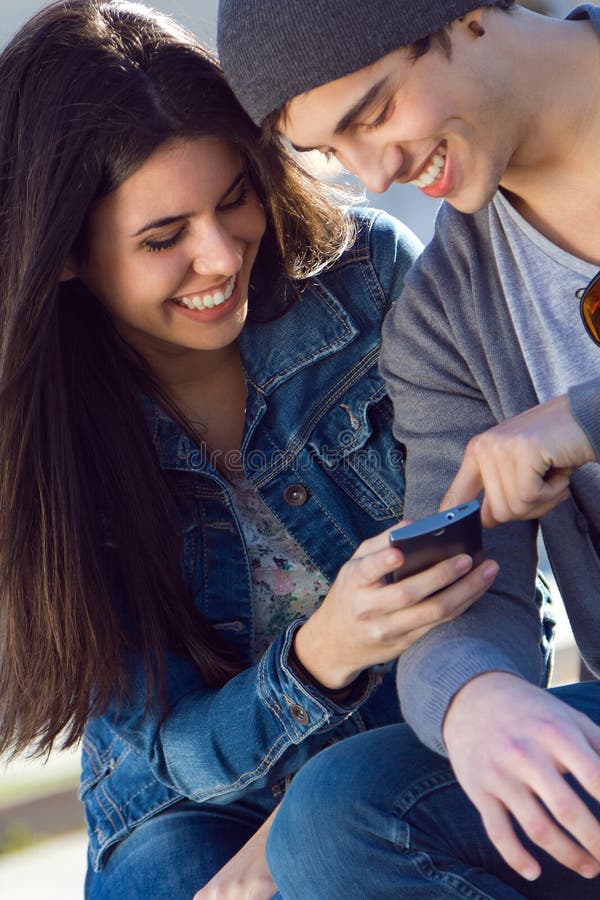 Friends Having Fun with Smartphones Stock Image - Image of ...