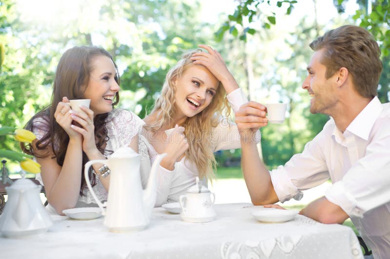 Friends having good time stock image. Image of adult - 19828855