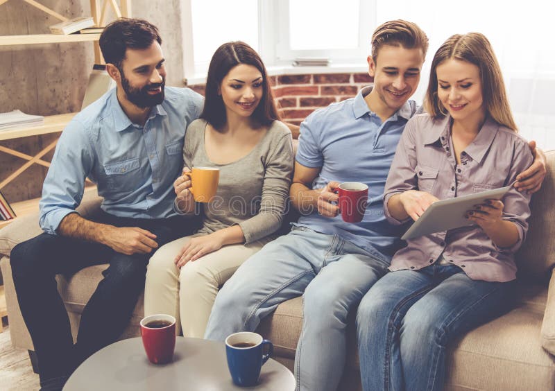 Friends at home stock photo. Image of happy, lifestyle - 82311268